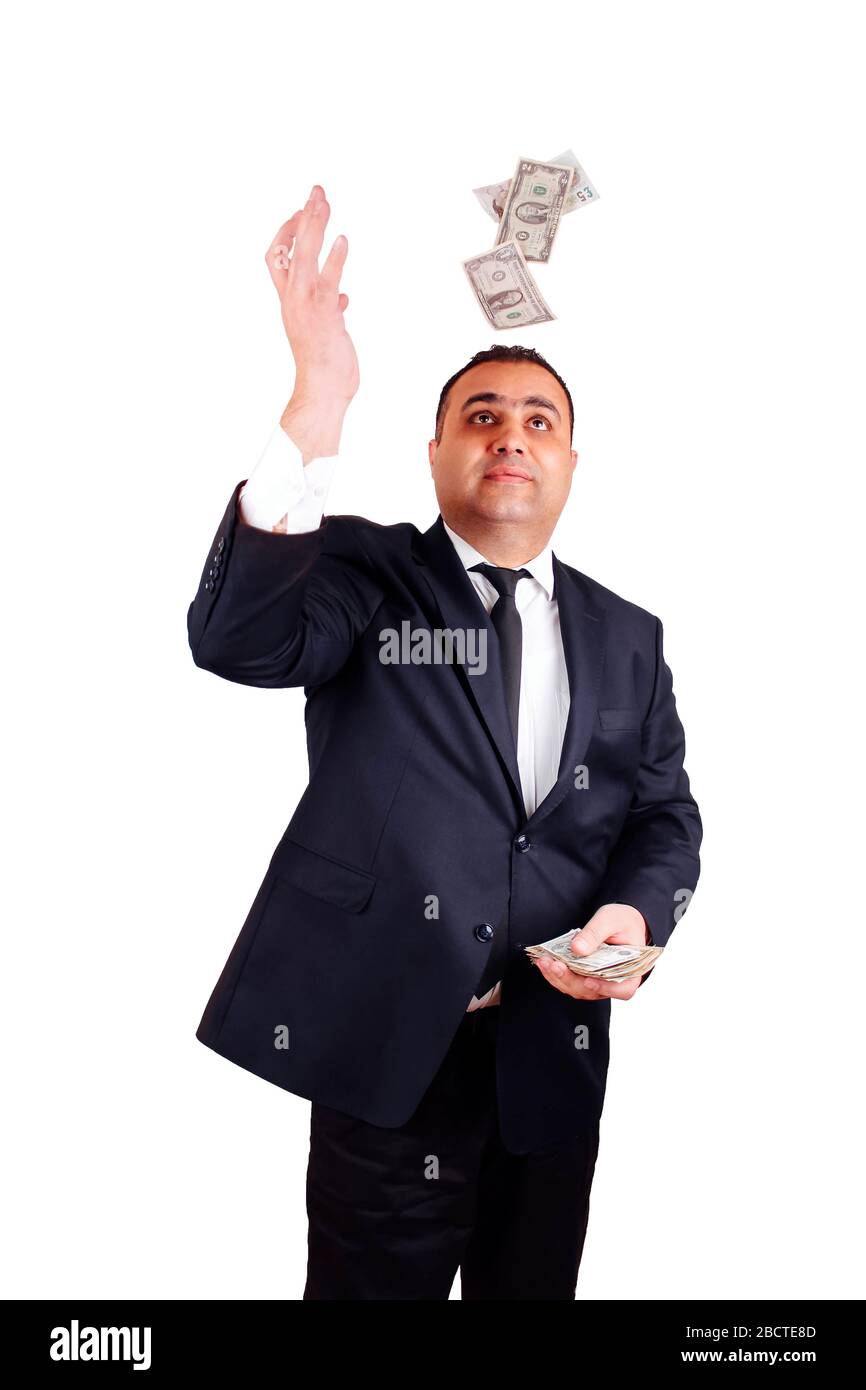 Throwing money in the air businessman hi-res stock photography and ...