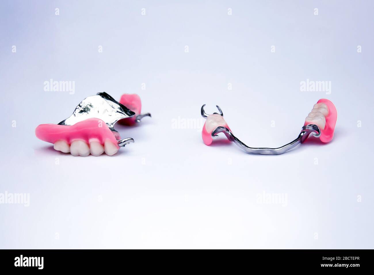 dentures with crowns. dental prosthetics. dentistry. replacement of ...