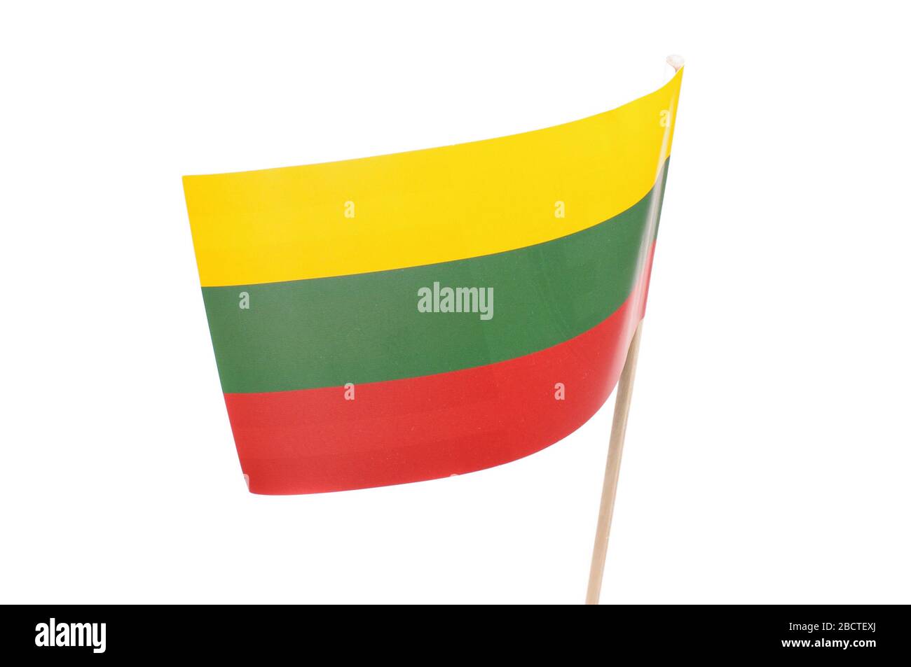 Paper Lithuania flag as souvenir isolated on the white background Stock ...
