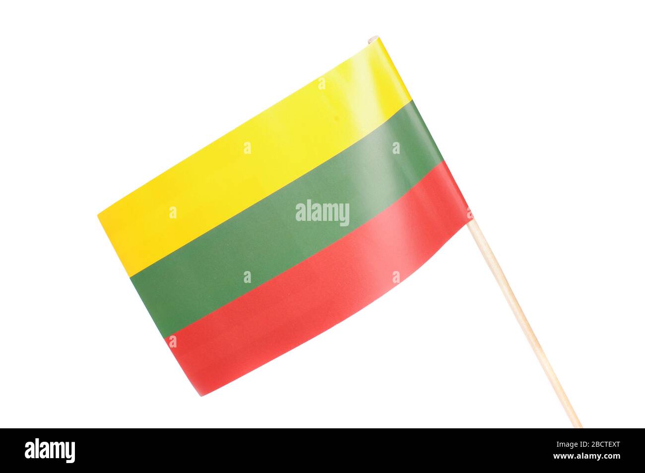 Paper Lithuania flag as souvenir isolated on the white background Stock ...