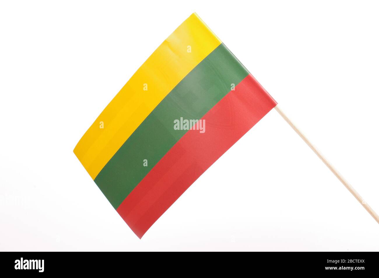 Paper Lithuania flag as souvenir isolated on the white background Stock ...