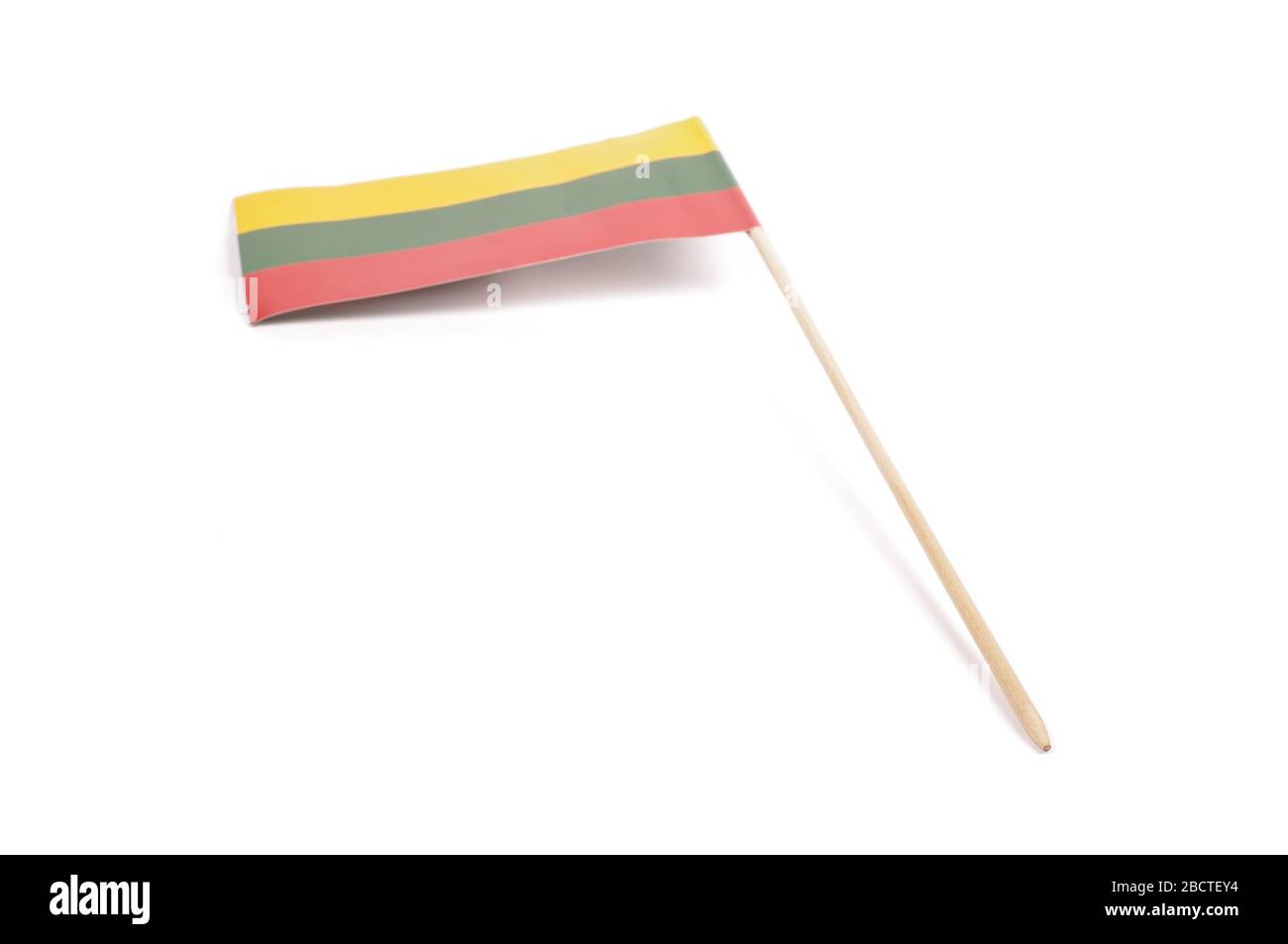 Paper Lithuania flag as souvenir isolated on the white background Stock ...