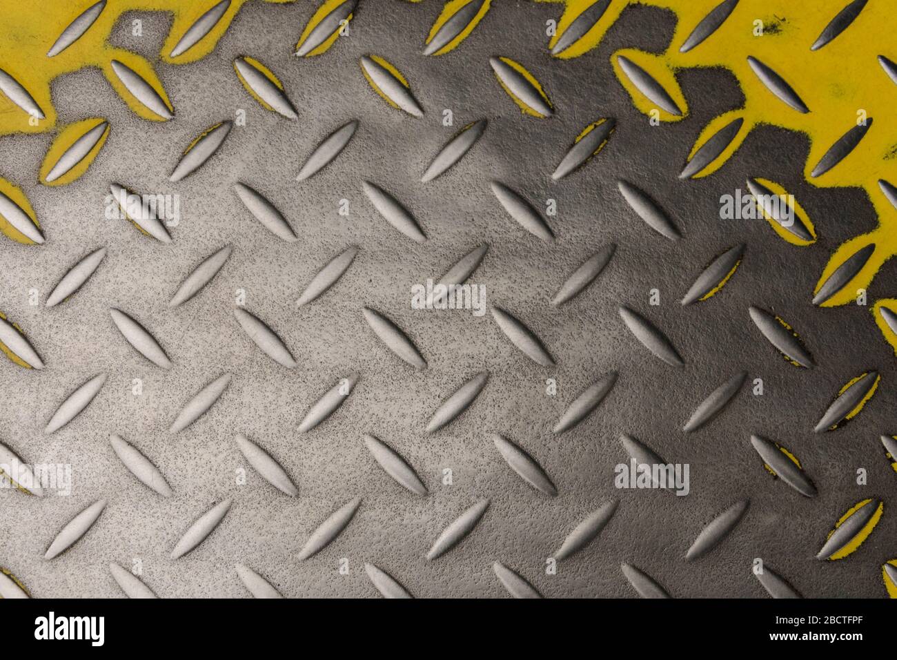 metal grooved plate with yellow trim Stock Photo - Alamy