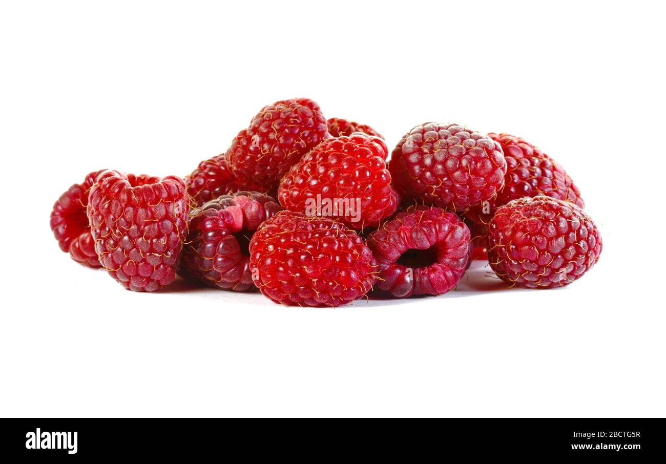 Sweet raspberry isolated on white background Stock Photo - Alamy