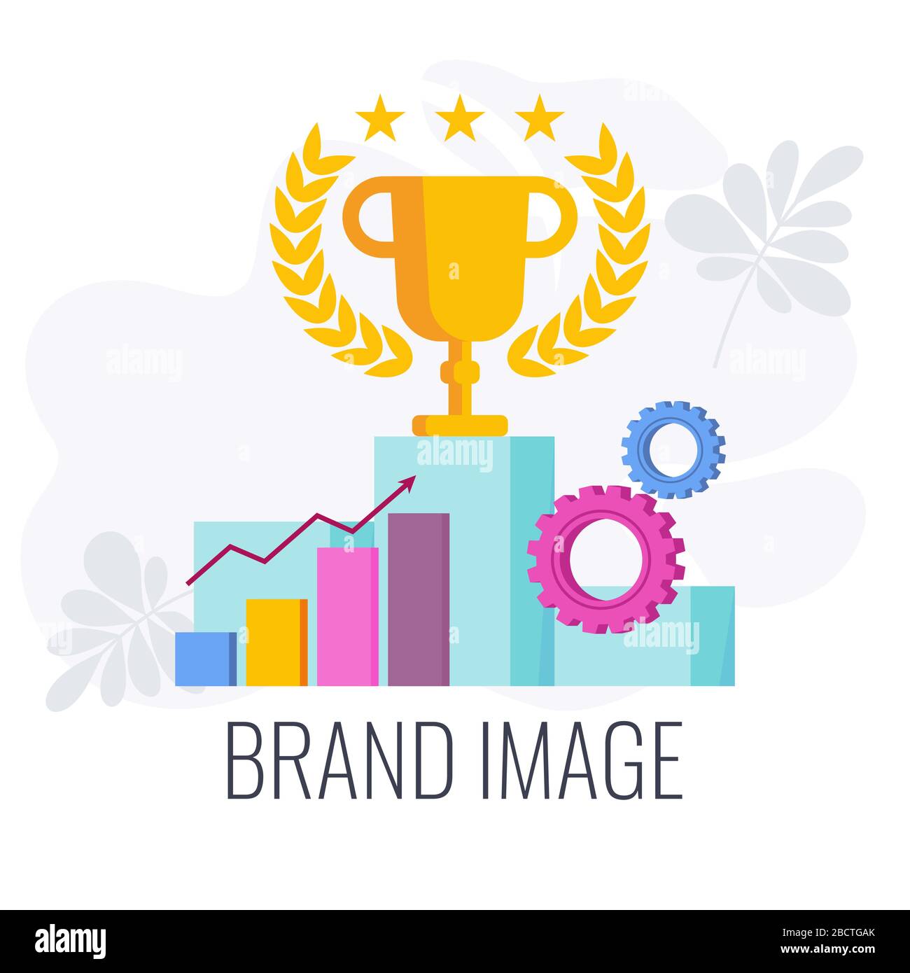 Brand image infographics pictogram. Cup for first place in competition ...
