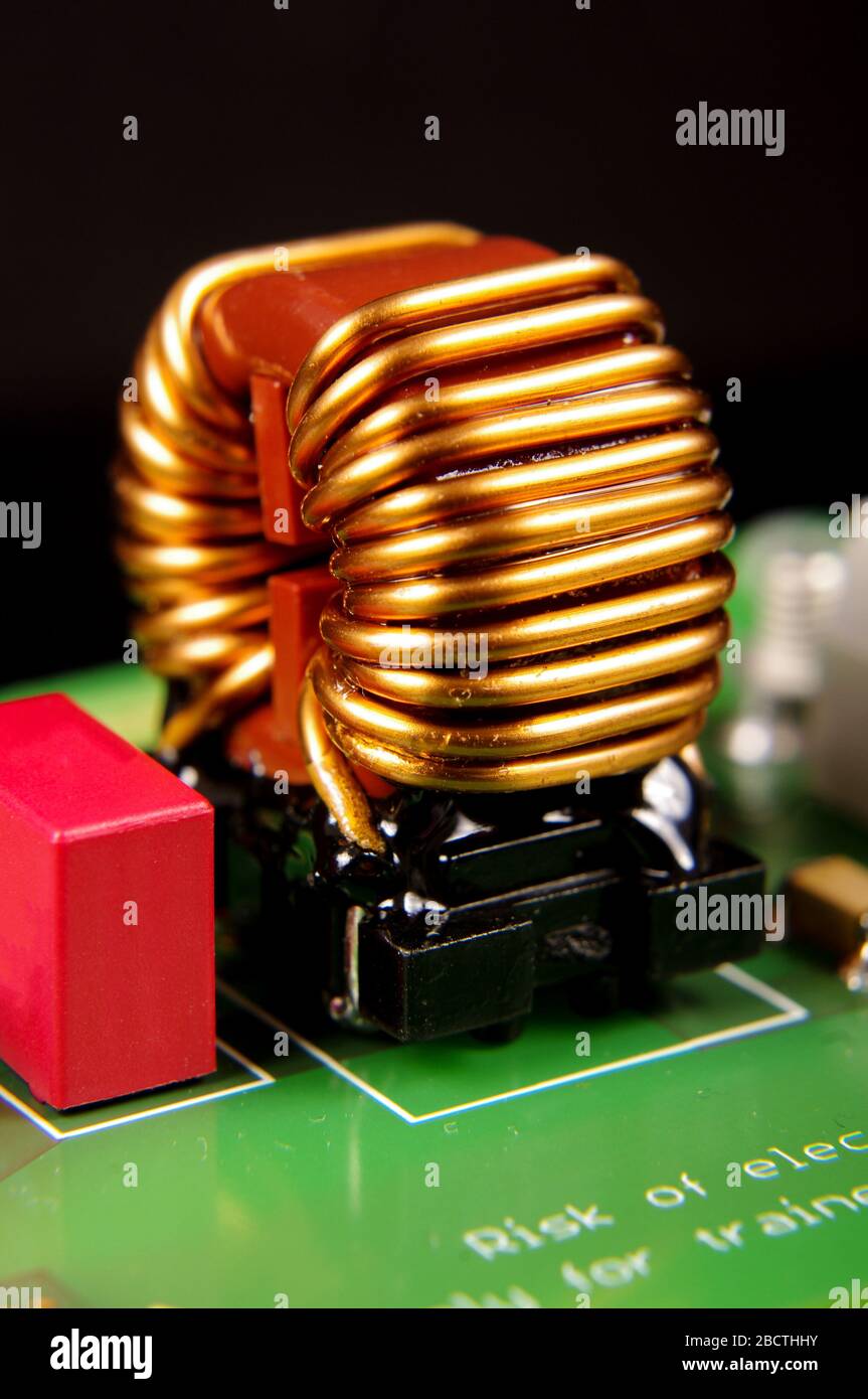 Electronic component for common mode noise filtering Stock Photo - Alamy