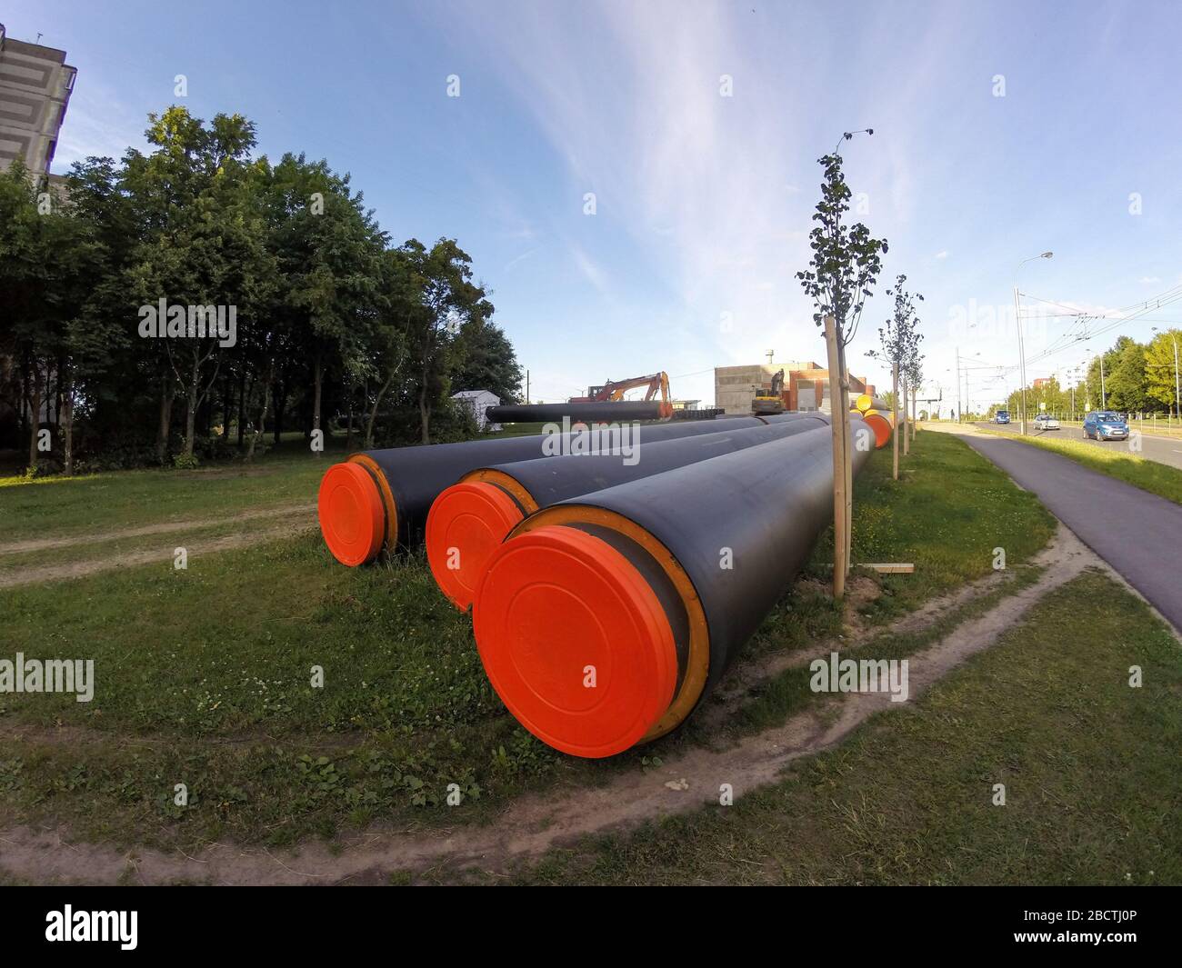 Underground piping replacement with new modern pipes in Kaunas Stock ...