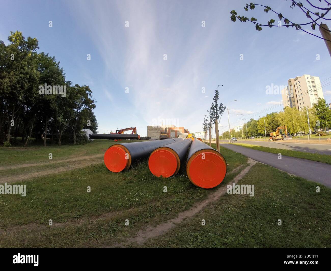 Underground piping replacement with new modern pipes in Kaunas Stock ...