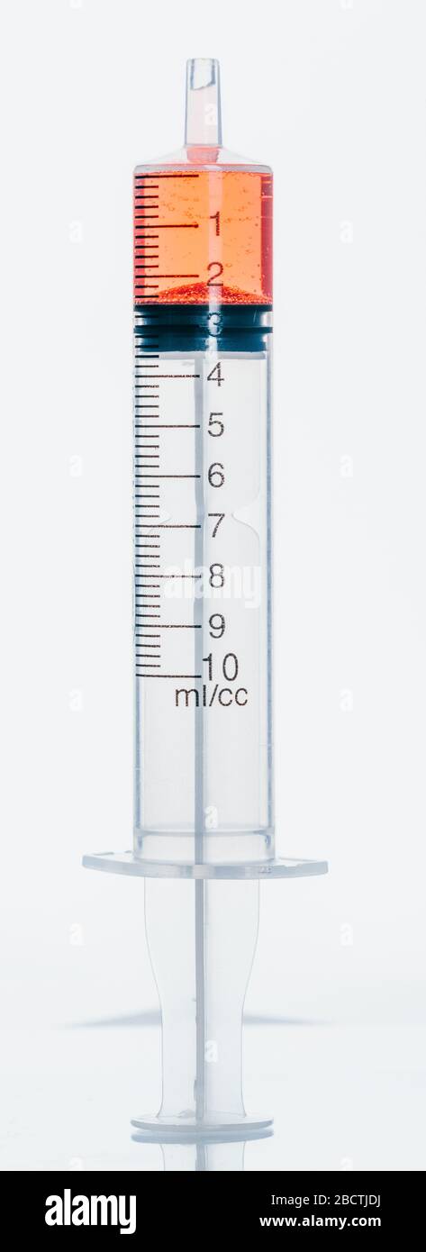 Medical Syringe with needle isolated on white, macro. Isolated syringe ...