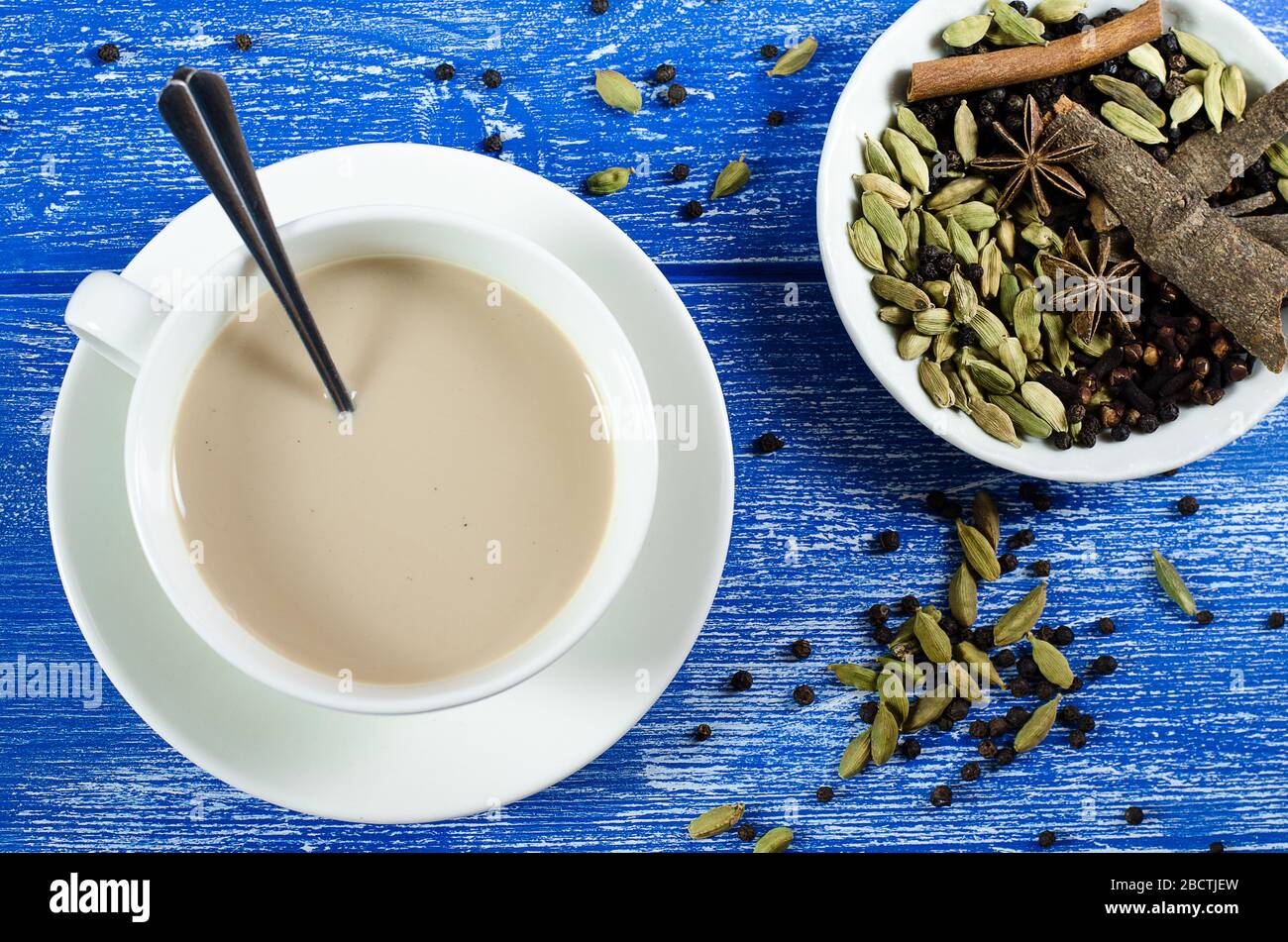 Indian masala chai tea, spiced tea with milk Stock Photo - Alamy