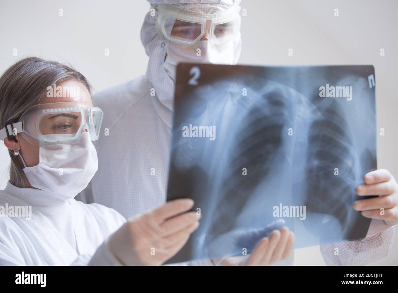 medical workers examine corona virus and carry out disinfection Stock ...