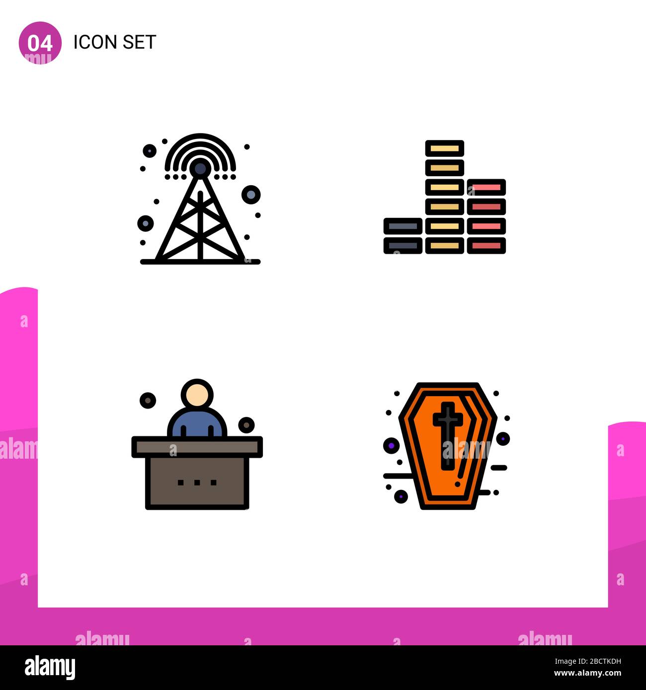 Multimedia broadcasting tower Stock Vector Images - Alamy