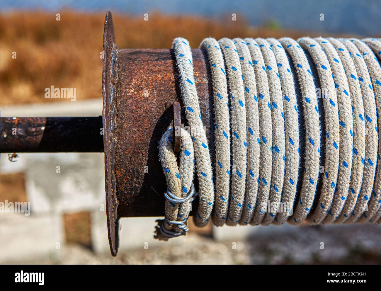 coiled rope of mechanism for extracting water from the underground ...