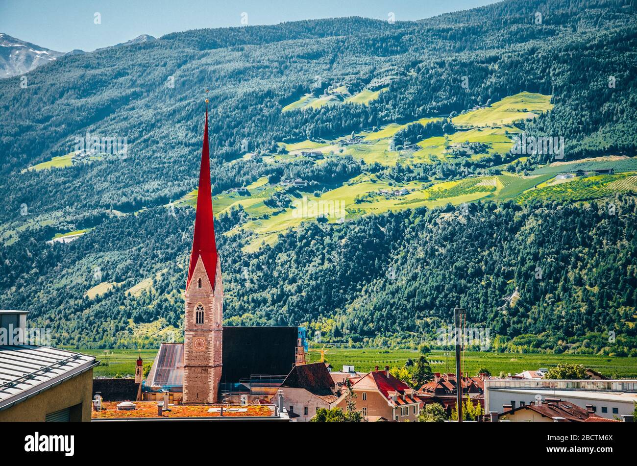 Cycling Road in Italy Merano, near by famous Passo dello Stelvio Stock ...