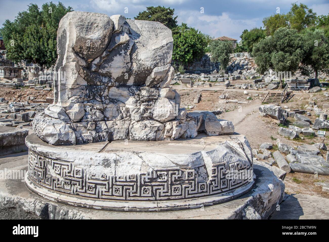 Apollo temple ruins in the ancient city of Didim, Turkey Stock Photo ...