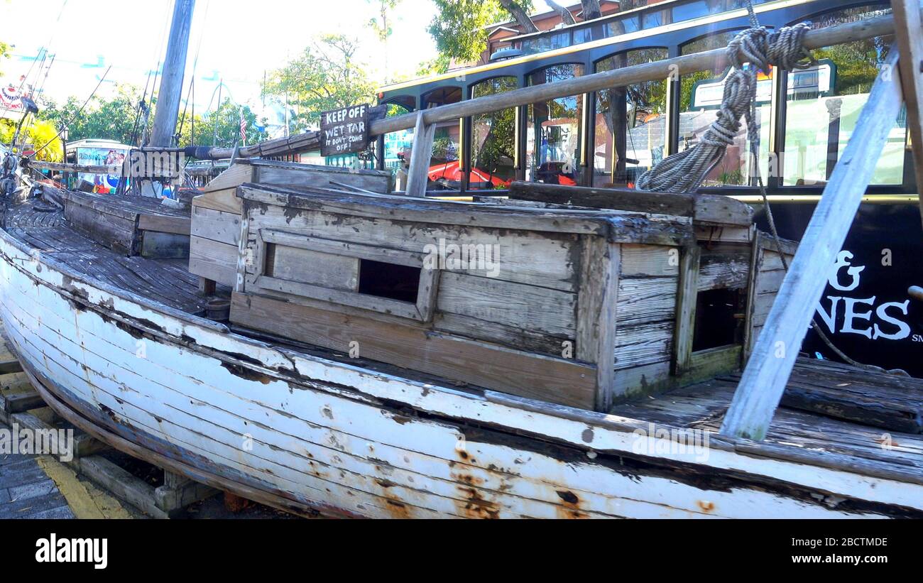 Old boat at Shipwreck museum Key West - KEY WEST, USA - APRIL 12, 2016 ...