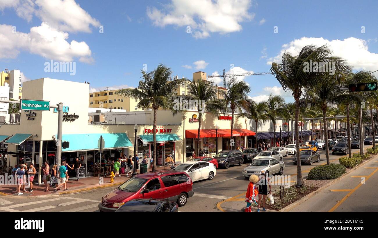 Collins Av Street view in Miami Beach - MIAMI, USA APRIL 10, 2016 Stock ...