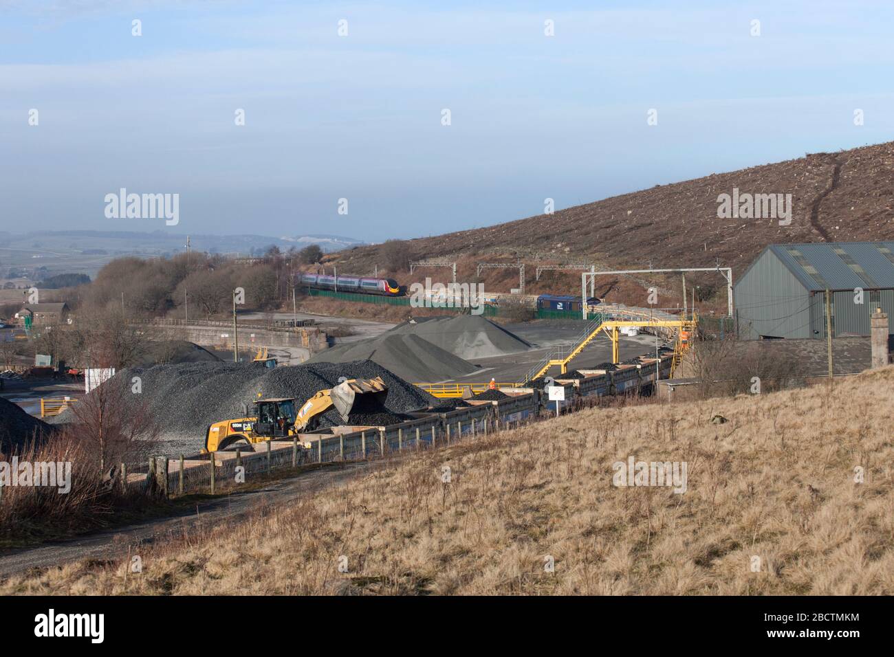 Shap Summit on the west coast mainline. A Virgin trains pendolino ...