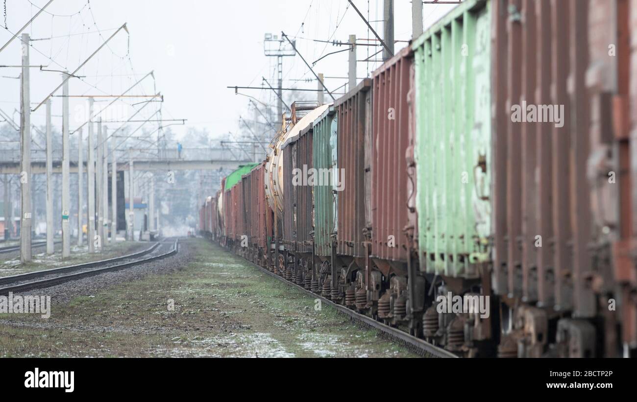 Shipping container train side view hi-res stock photography and images ...