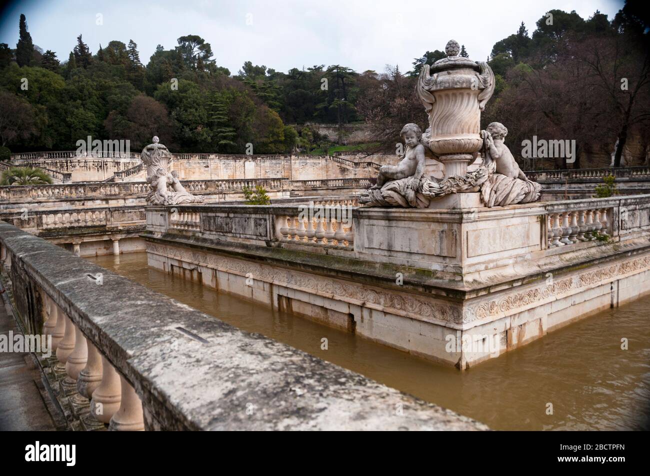 An ancient Roman shrine to nymphs, a nymphaeum, built in Nîmes, France ...