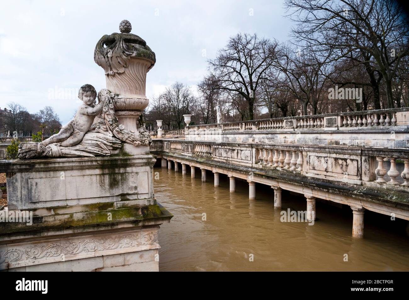 A monument to the nymphs of springs, Jardin de la Fontaine in Nîmes ...