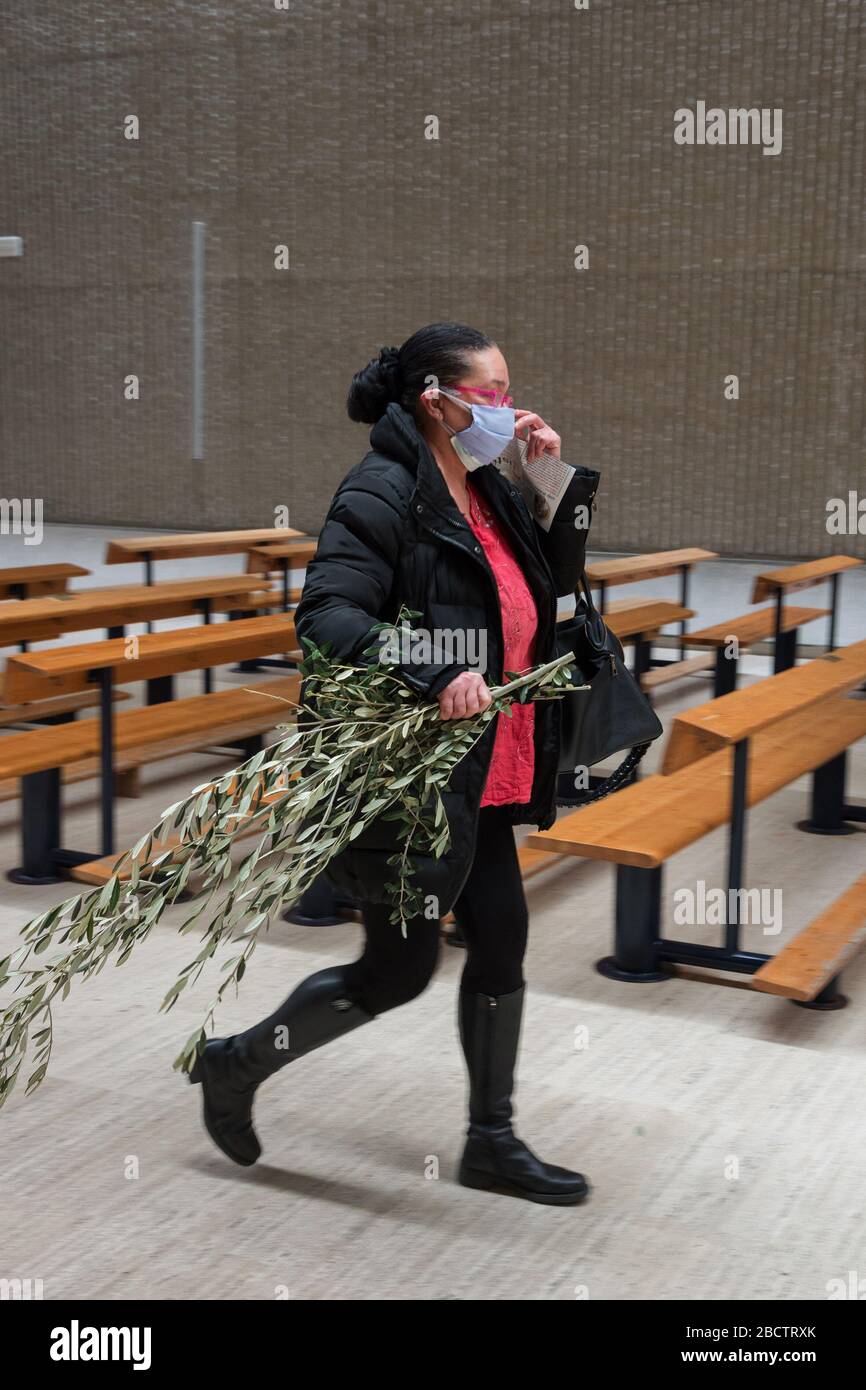 Campobasso,Molise Region,Italy:A woman comes out of the Church of San ...
