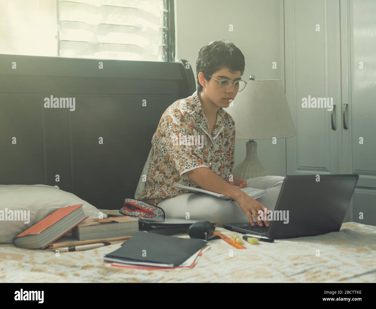 At home typing hi-res stock photography and images - Alamy