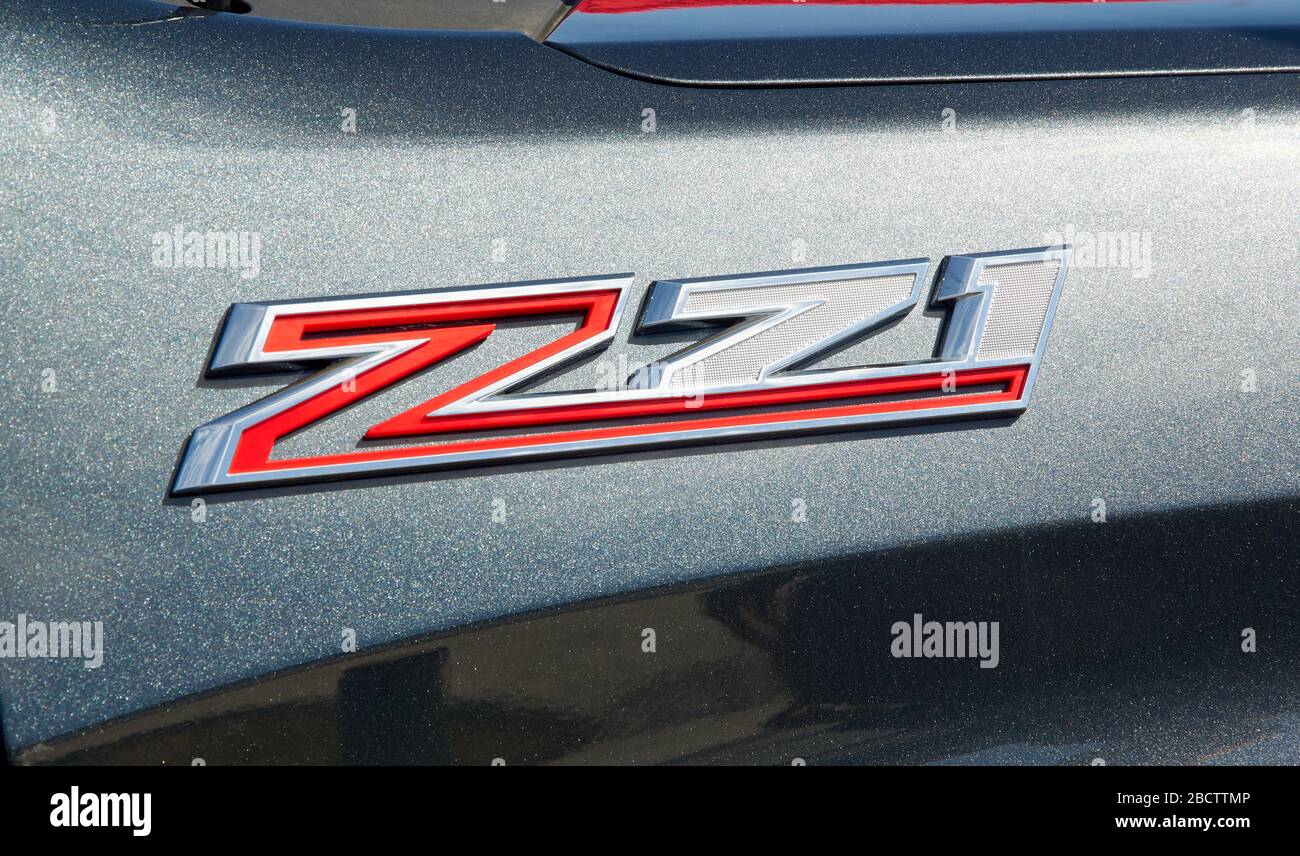 Montreal, Canada - April 4, 2020: Chevrolet Z71 logo on a silver truck ...