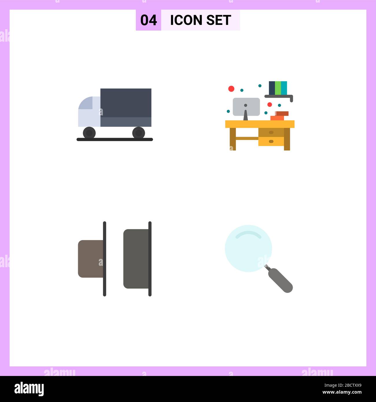 Flat Icon Pack of 4 Universal Symbols of car, horizontal, transport ...