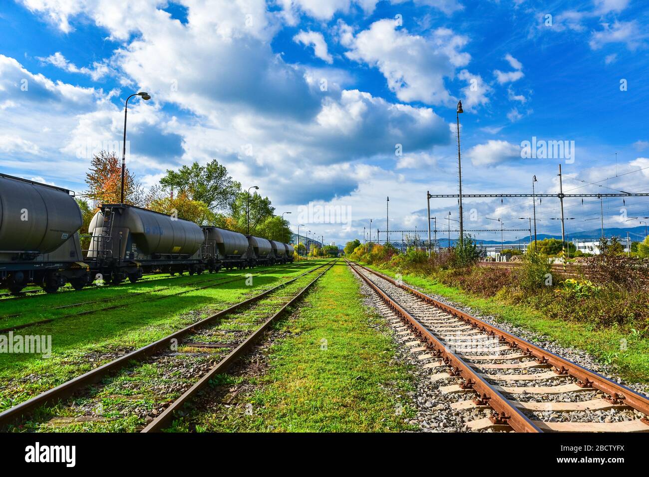 Rail trail - travel, transport concept photo Stock Photo - Alamy