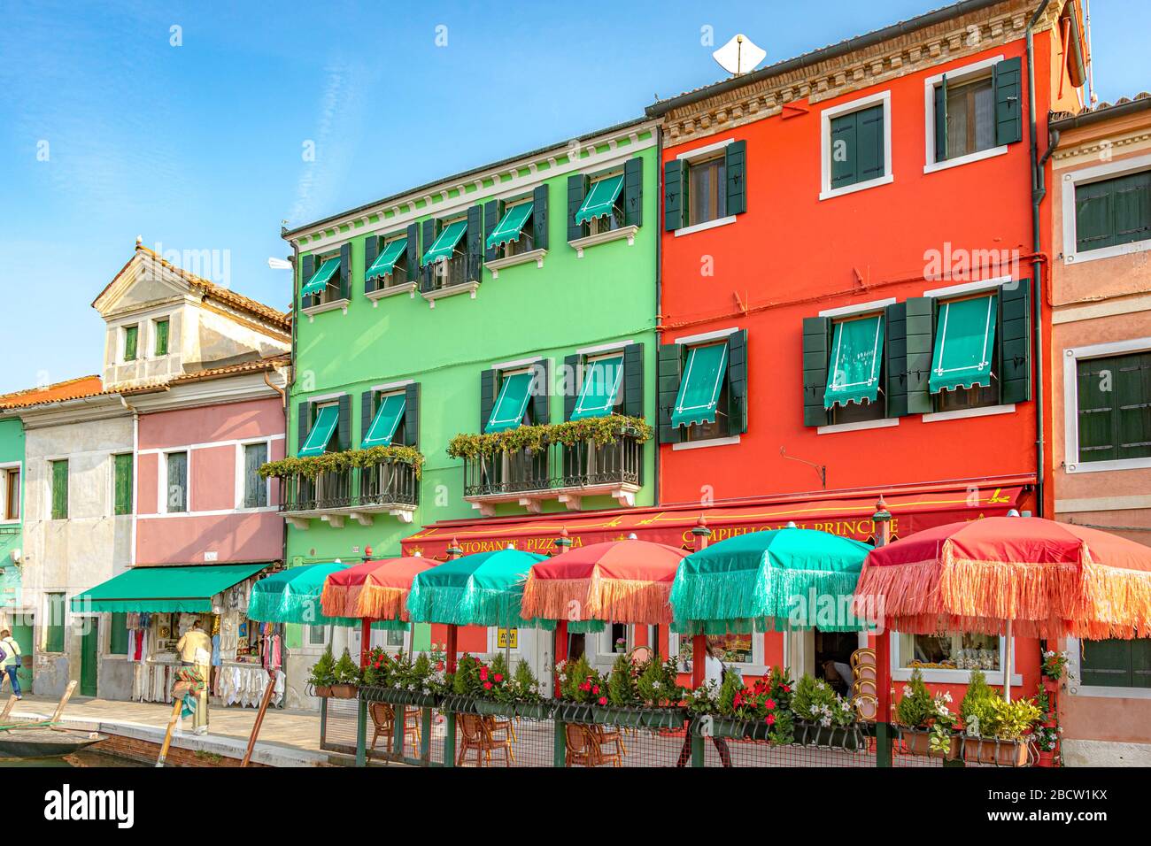 Colourful houses on the Italian island of Burano an Island in the ...