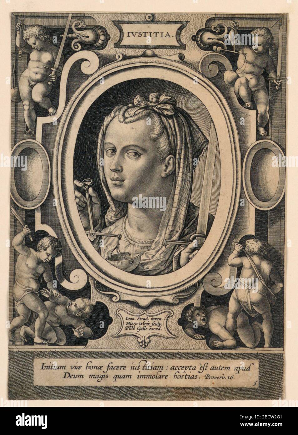 Justice Iustitia plate 5 from the Virtutum theologicarum et cardinalium ...