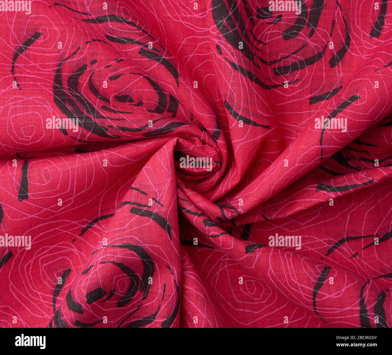 red cotton fabric texture, material twisted, full frame, close up Stock ...