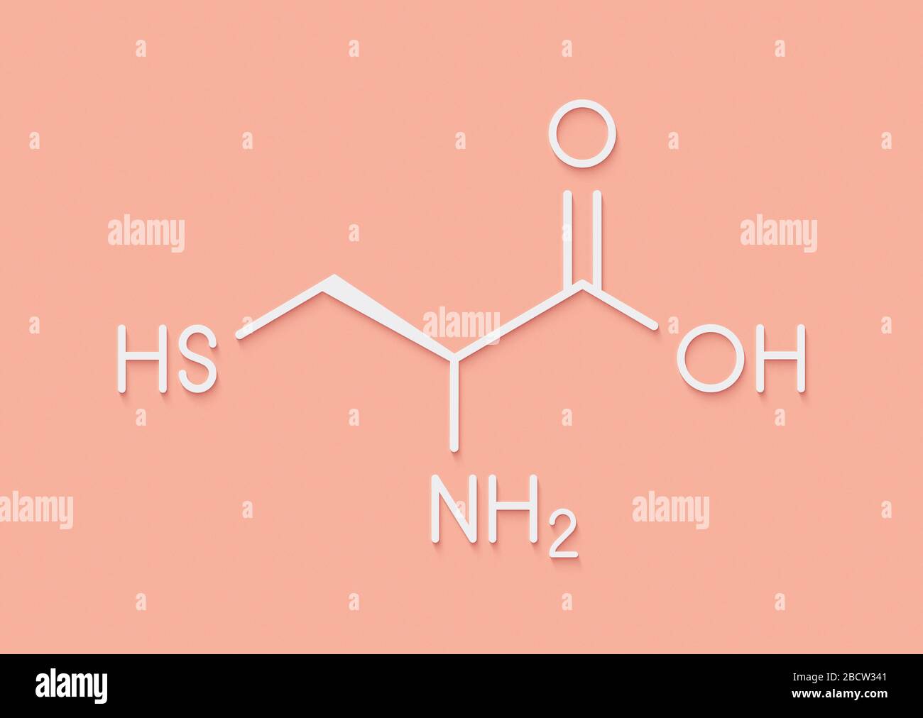 Cysteine (l-cysteine, Cys, C) amino acid molecule. Skeletal formula ...