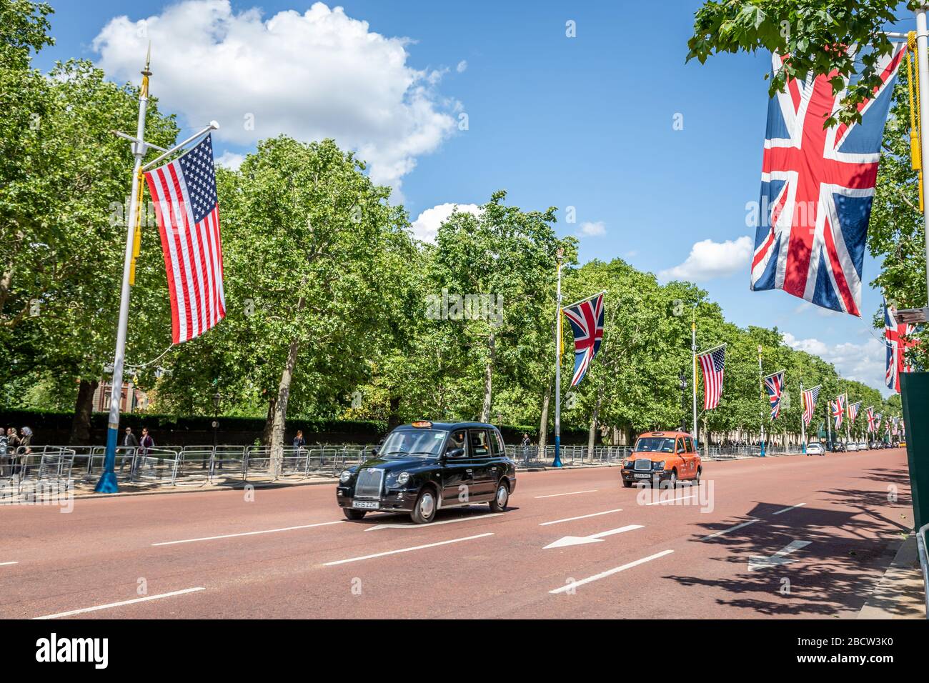 Stars and Strips and Union flags, The Mall, London, UK Stock Photo - Alamy
