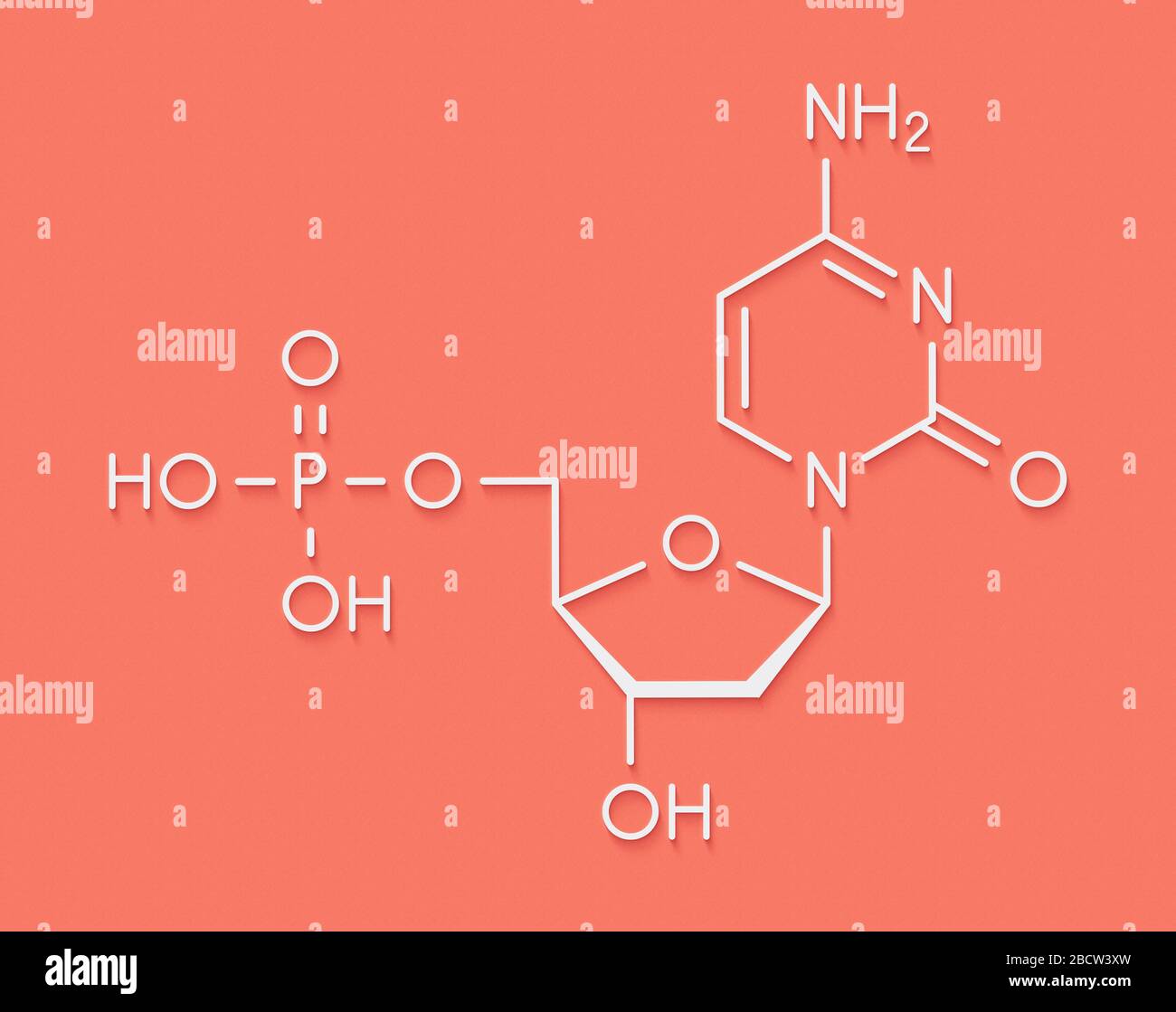 Deoxycytidine monophosphate (dCMP) nucleotide molecule. DNA building ...