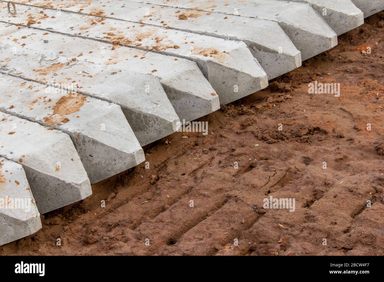Concrete piles to strengthen the foundation of a building under ...