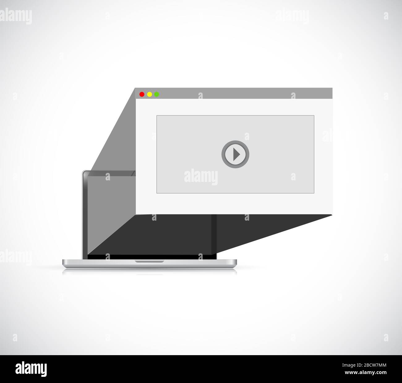 laptop computer video conference call isolated over a white background ...