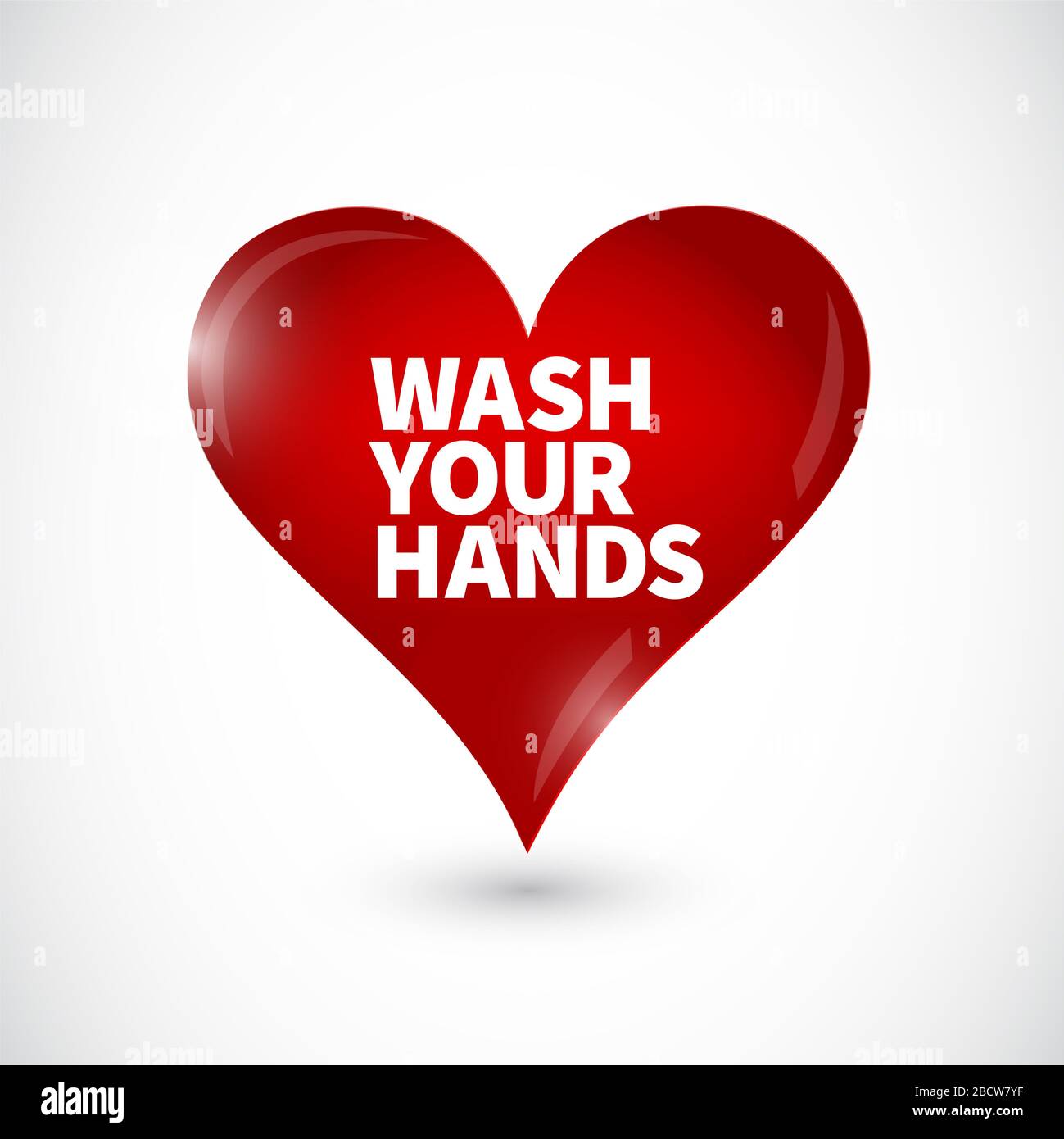 wash your hands heart icon message isolated over a white background ...