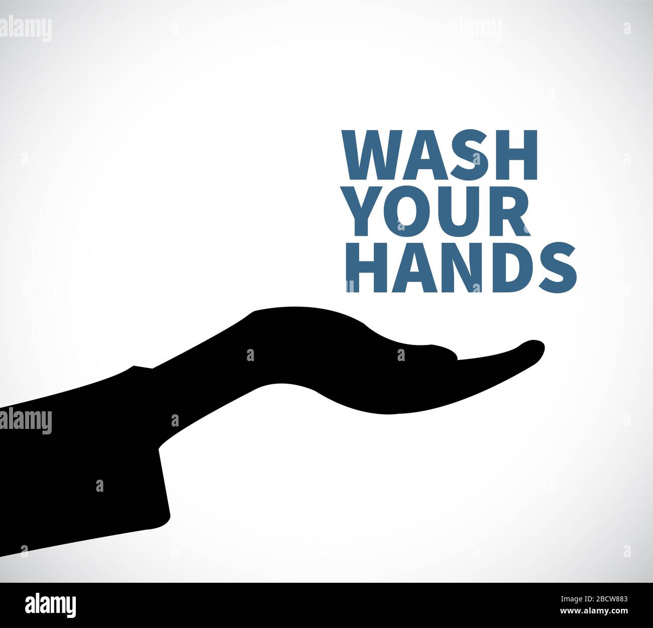 wash your hands message isolated over a white background Stock Photo ...