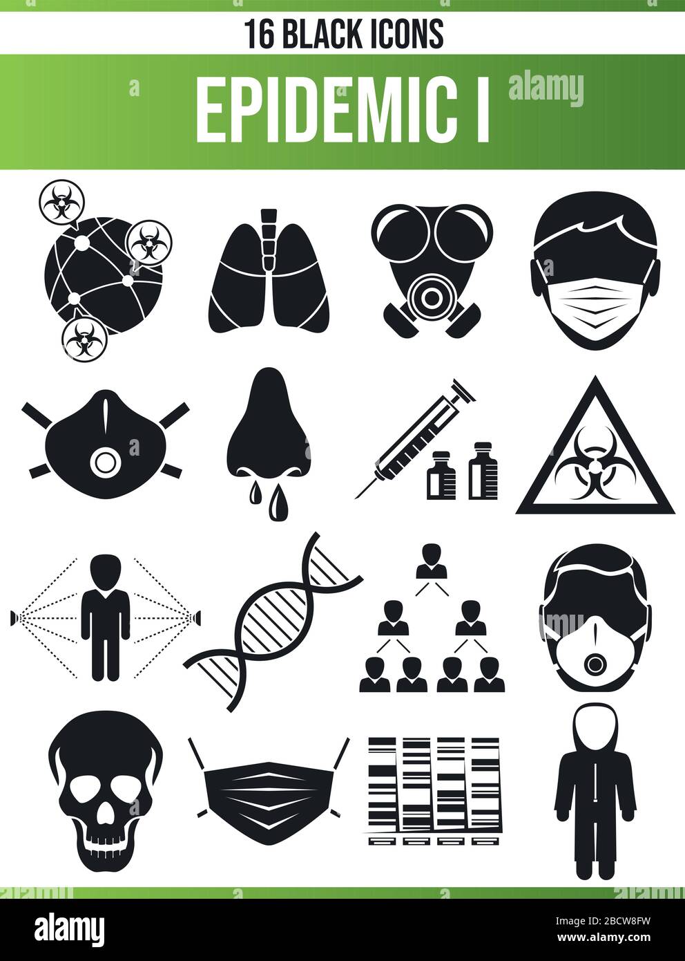 Black icons, or icons on the epidemic. This icon set is perfect for ...