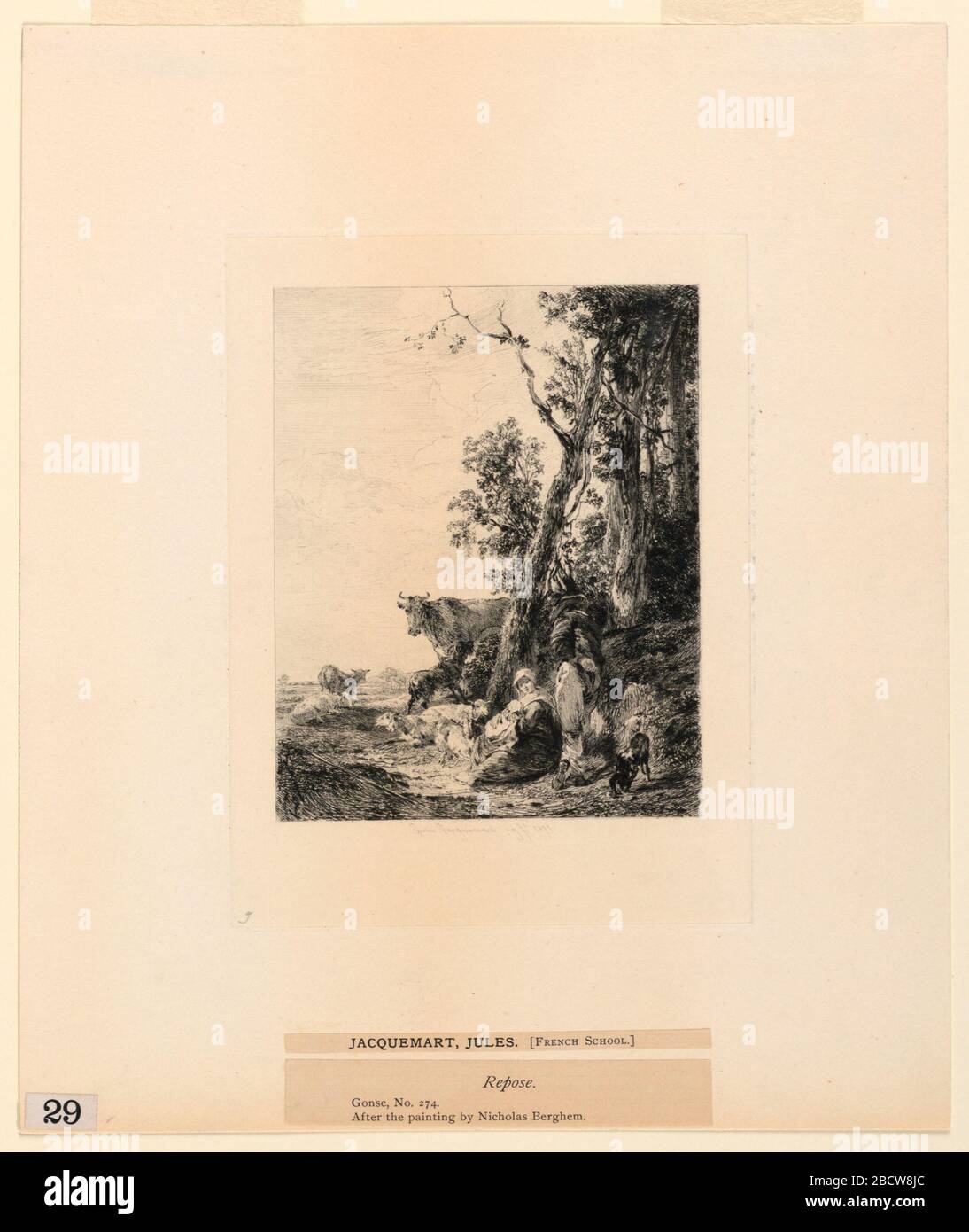 Repose from Etchings of Pictures in the Metropolitan Museum New York ...
