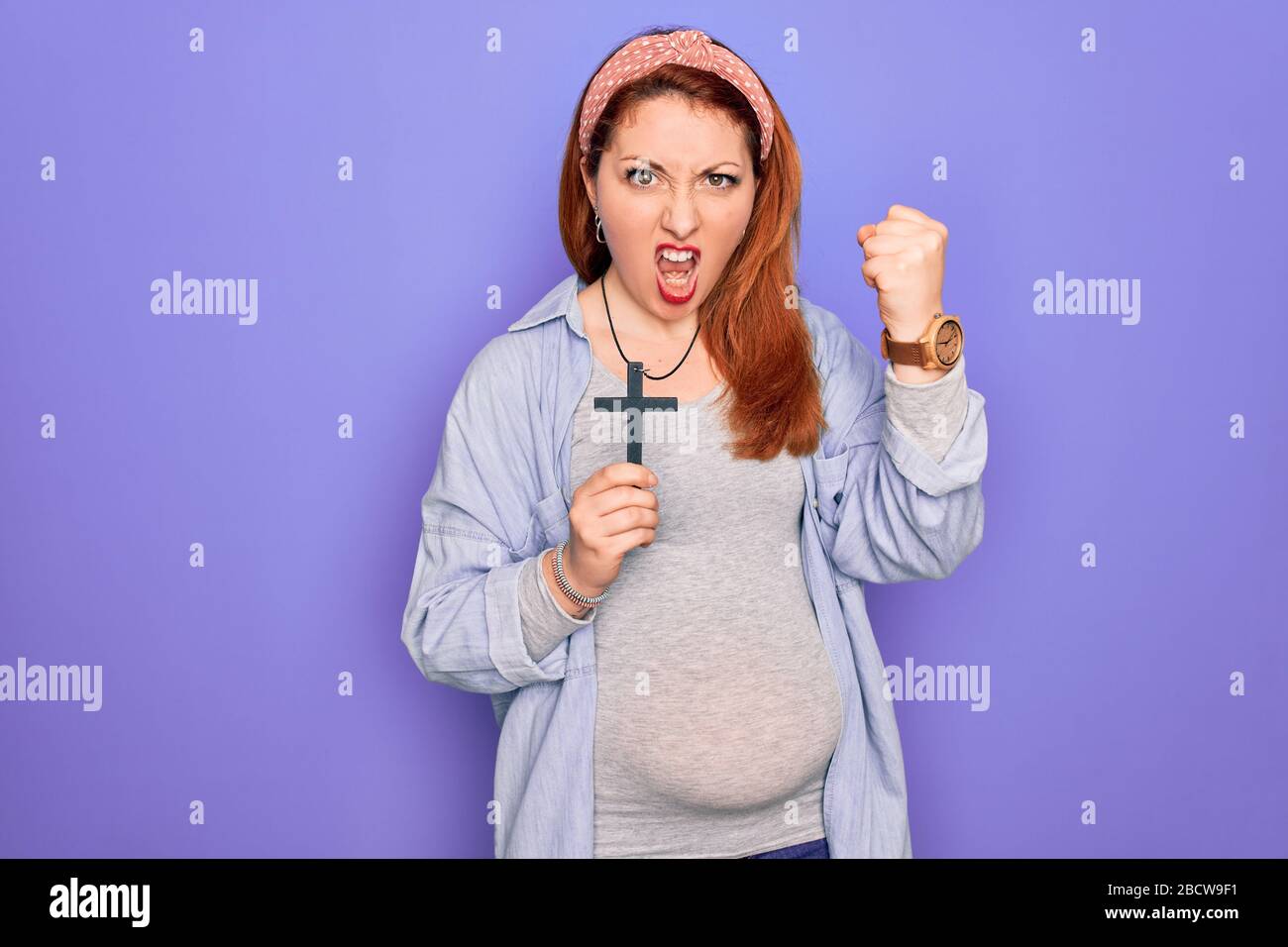 Angry stressed mother yelling hi-res stock photography and images - Alamy