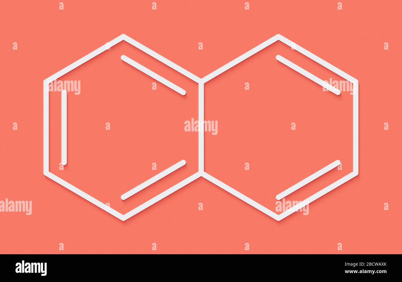 Naphthalene aromatic hydrocarbon molecule. Used as mothball ingredient ...