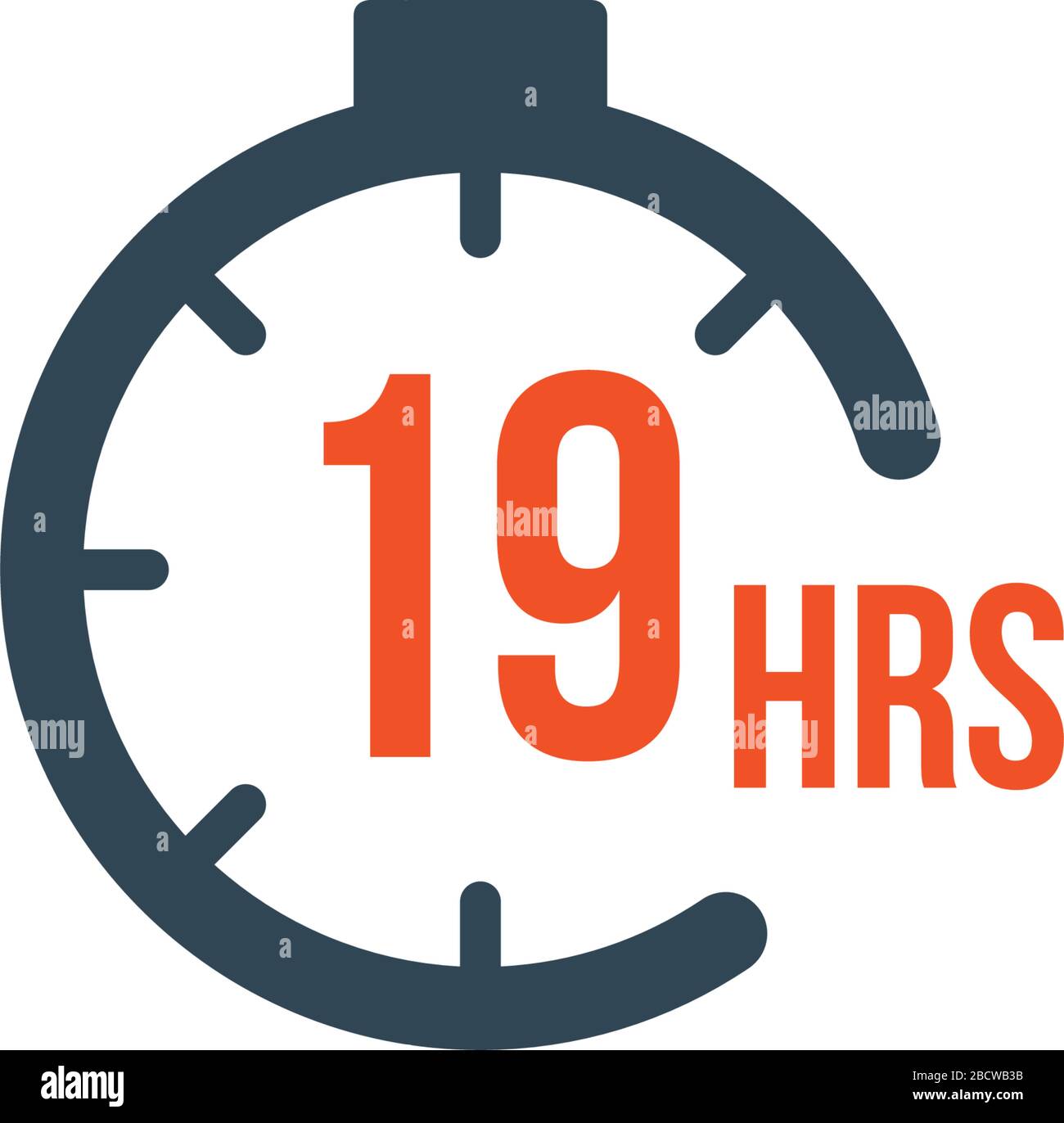 19 hours round timer or Countdown Timer icon. deadline concept ...