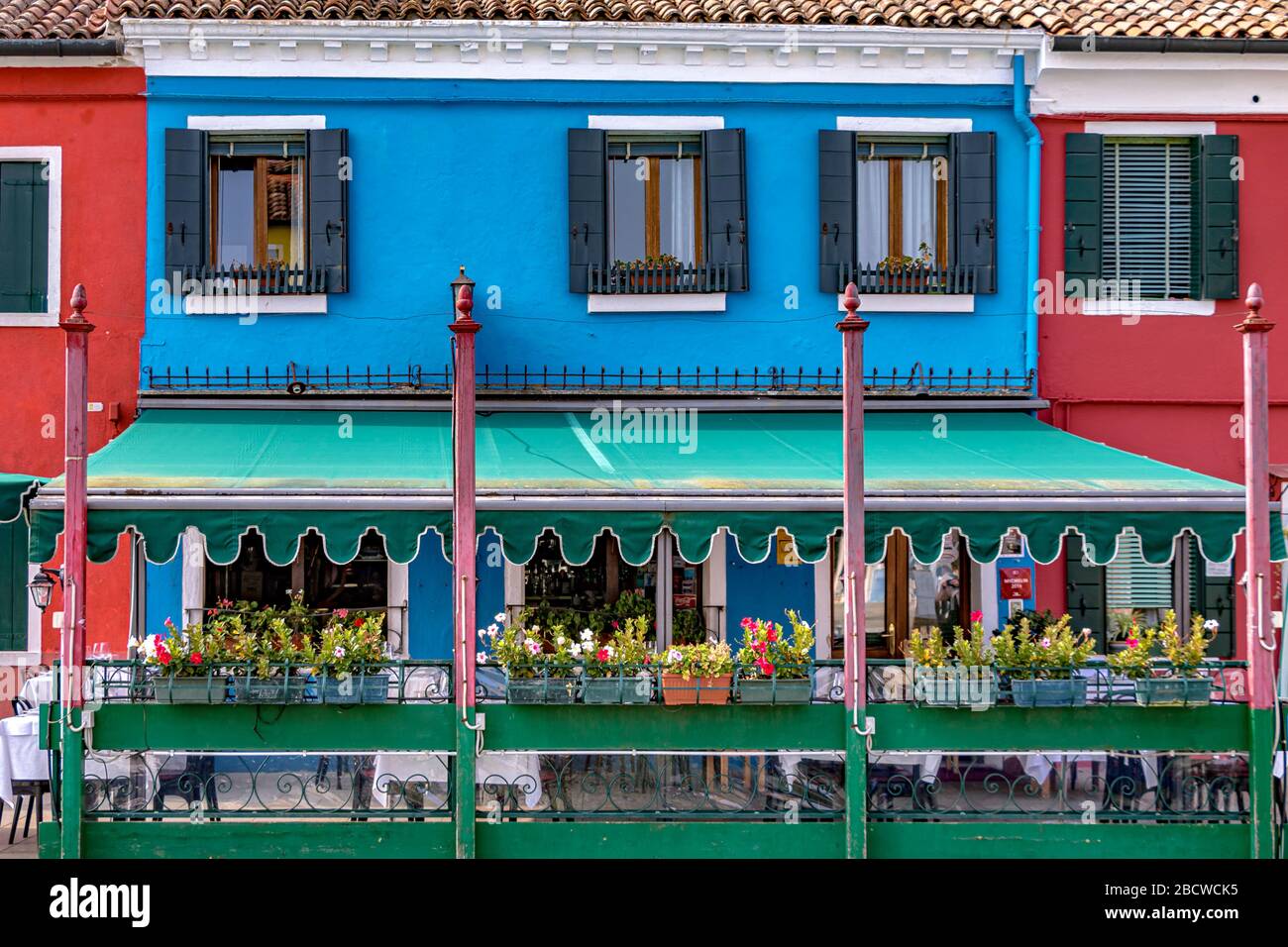 Colourful houses on the Italian island of Burano an Island in the ...