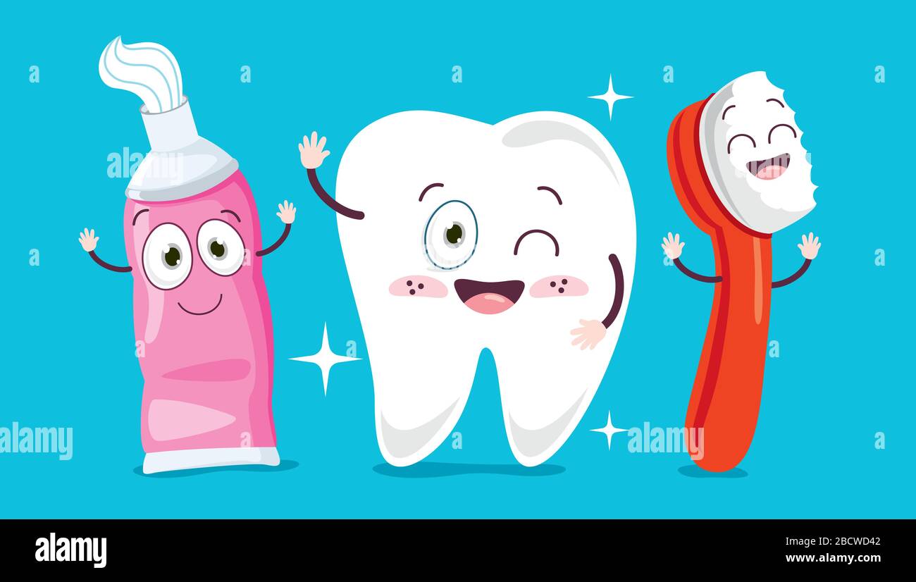 Brushing Teeth Concept With Cartoon Character Stock Vector Image & Art ...