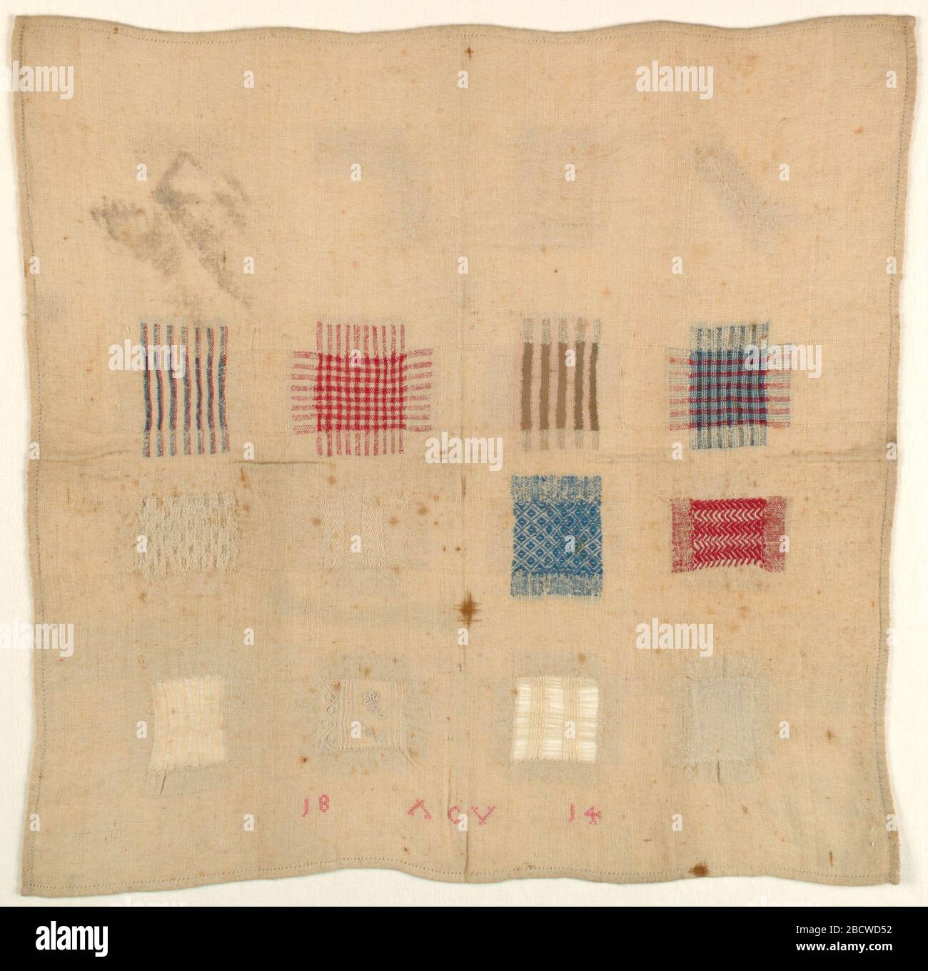 Darning sampler. Research in ProgressSixteen squares of pattern darning ...