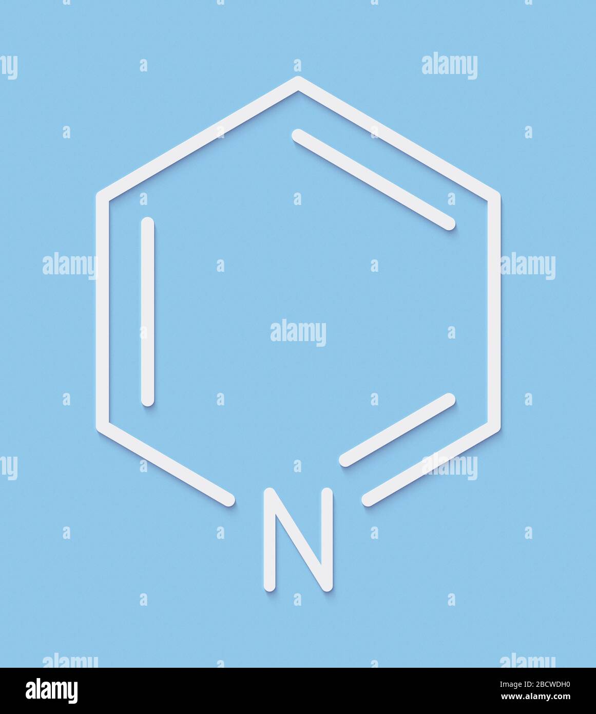 Pyridine chemical solvent and reagent molecule. Skeletal formula Stock ...