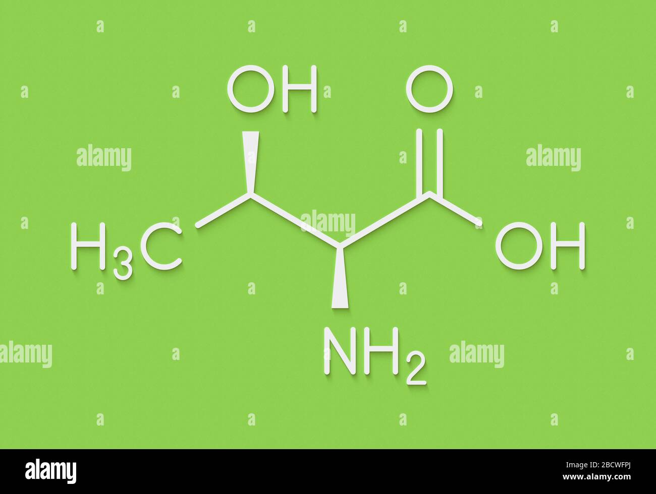 Threonine (l-threonine, Thr, T) amino acid molecule. Skeletal formula ...